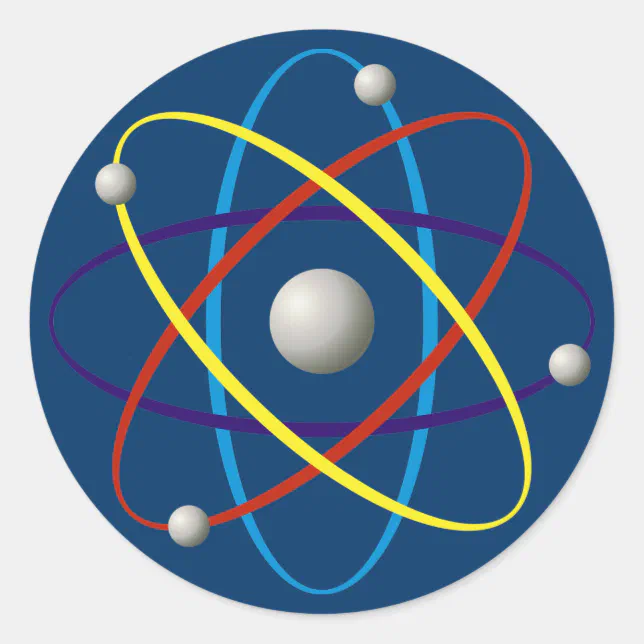 Atom (color) classic round sticker | Zazzle
