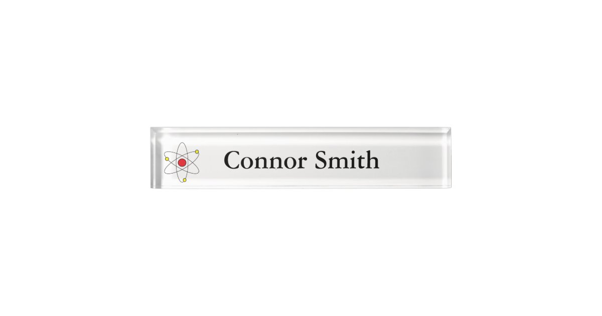 "Atom" Personalized Nameplate | Zazzle