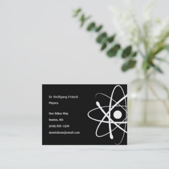 Atom | Scientist Business Card | Zazzle