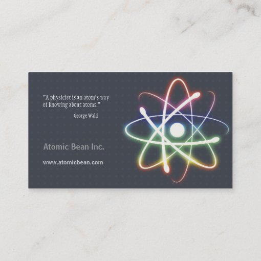 Atom | Scientist Business Card | Zazzle