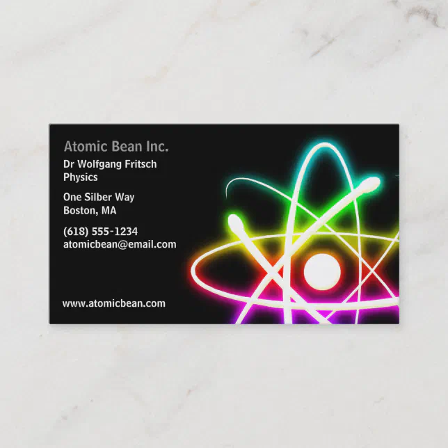 Atom | Scientist Business Card | Zazzle