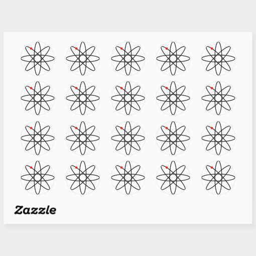 Atom symbol by zizudesign classic round sticker | Zazzle