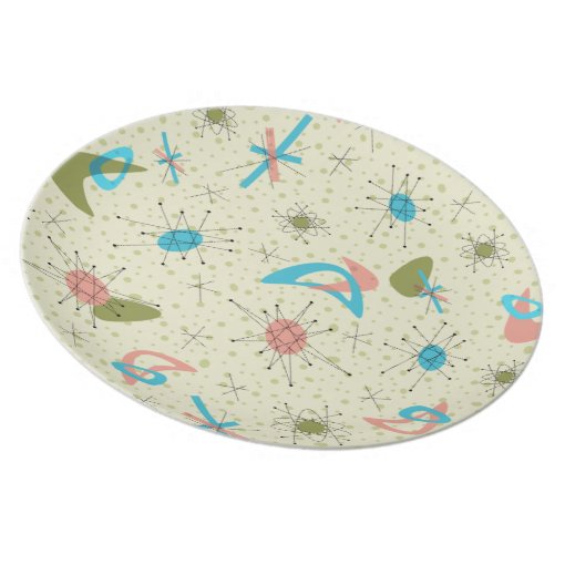 Atomic Age Retro Melamine Plate | Zazzle