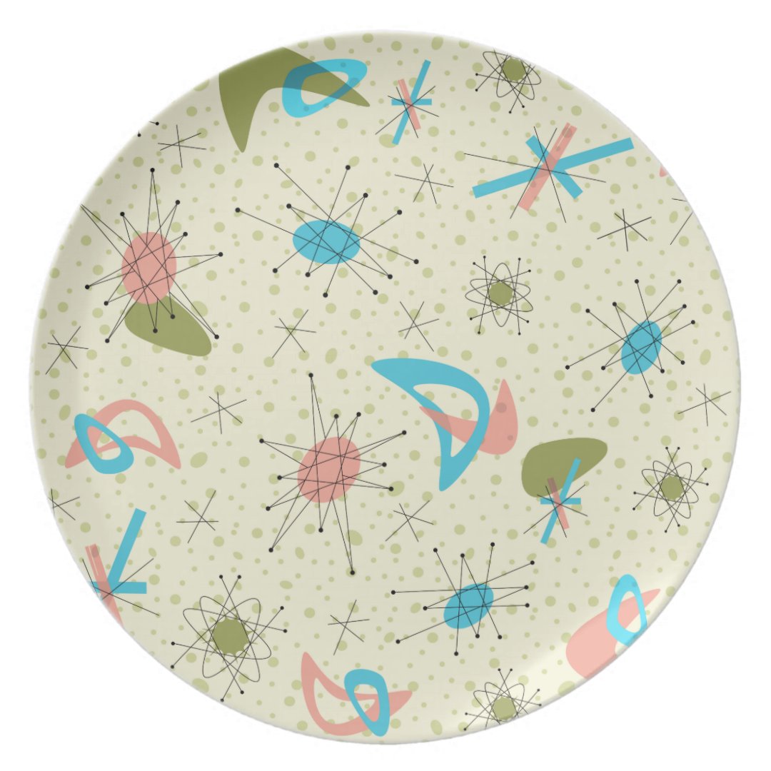 Atomic Age Retro Melamine Plate | Zazzle