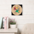 Atomic Arrows and Starbursts Mid Century Modern Square Wall Clock | Zazzle