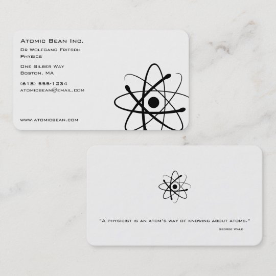 Atomic Bean | Scientist Business Card | Zazzle.com