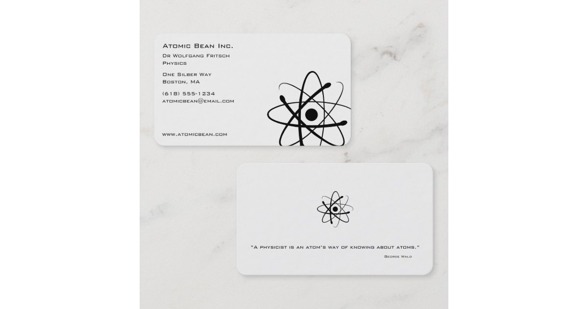 Atomic Bean | Scientist Business Card | Zazzle