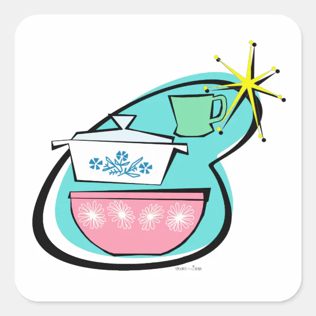 Atomic Cookware Design Sticker | Zazzle