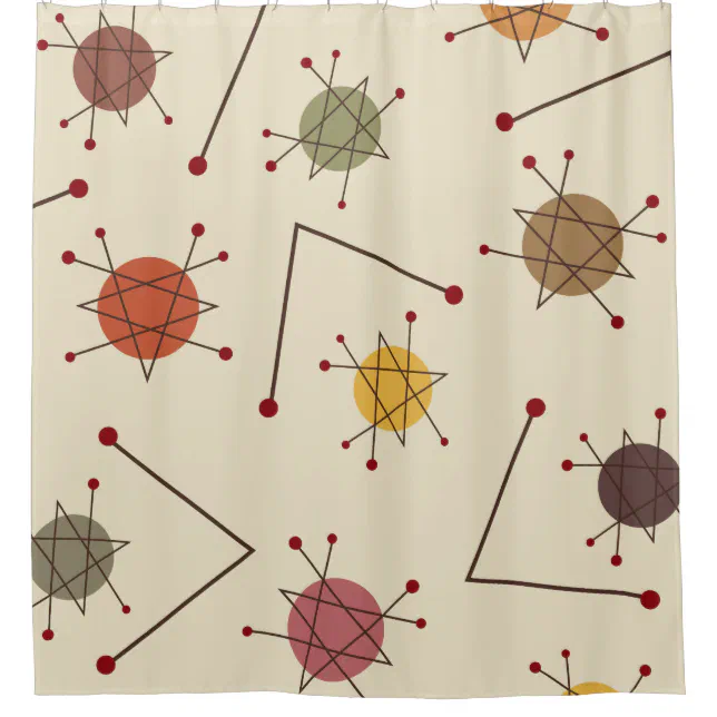 Atomic Era Autumn Shower Curtain | Zazzle