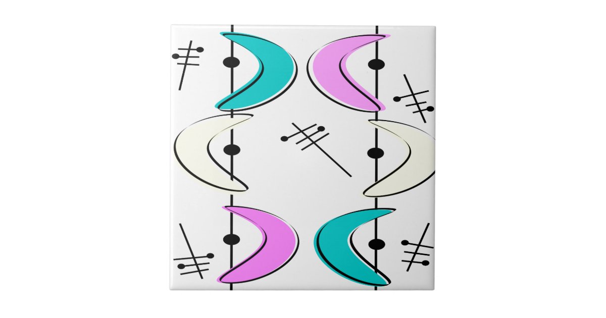 Atomic Era Boomerang Abstracts Ceramic Tile | Zazzle
