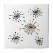 Atomic Era Colorful Starburst Mid Century Retro Ceramic Tile | Zazzle