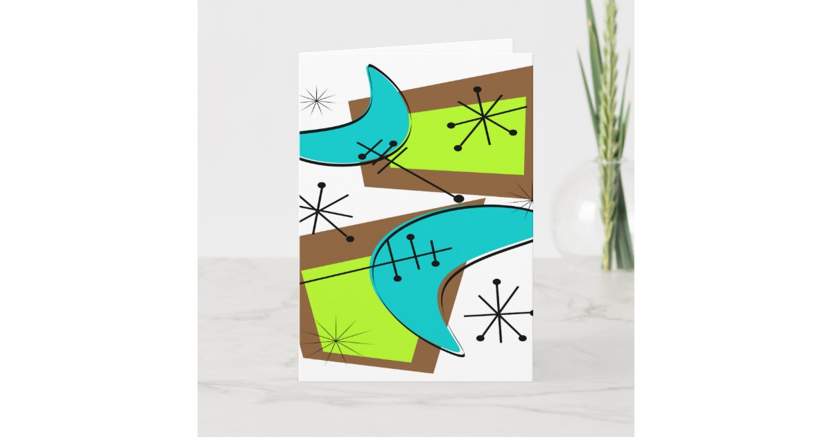 Atomic Era Inspired Boomerang Design Card | Zazzle