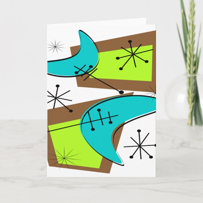 Atomic Era Inspired Boomerang Design Card | Zazzle.com