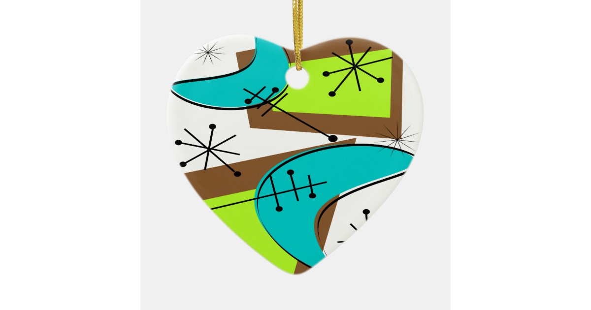 Atomic Era Inspired Boomerang Design Ceramic Ornament | Zazzle