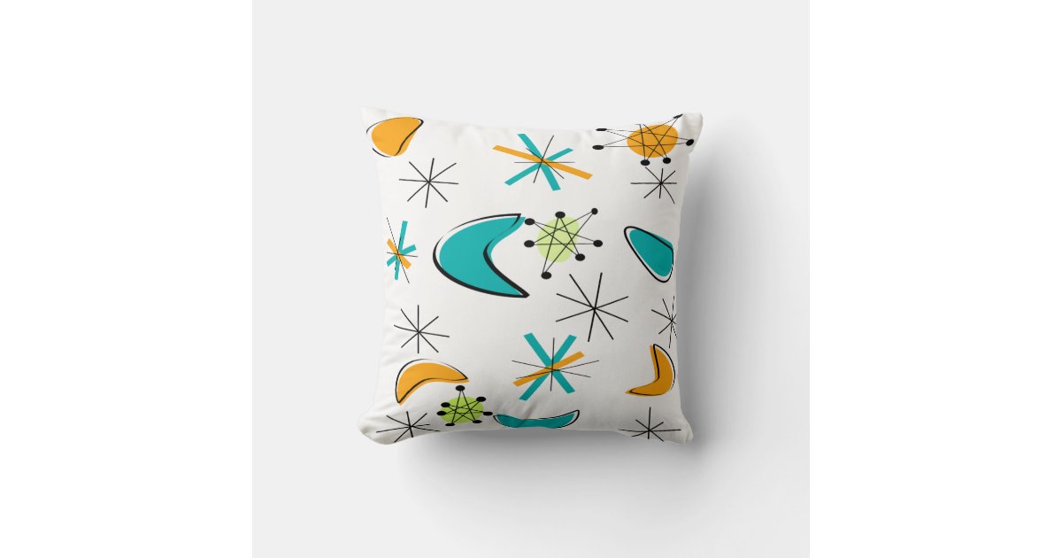 Atomic Era Inspired Pillow Design Mid-Century III | Zazzle