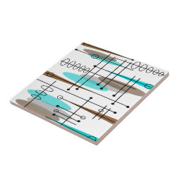 Atomic Era Mid-Century Modern Abstract Tile | Zazzle