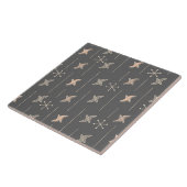 Atomic Era Moons & Stars (Charcoal) Ceramic Tile | Zazzle