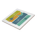 Atomic Era Rectangles Boomerang Stars Mid Mod Ceramic Tile | Zazzle