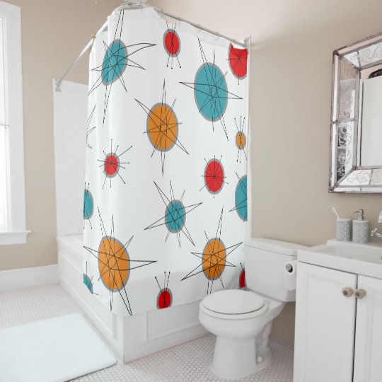 Atomic Era Retro Planets Shower Curtain | Zazzle.com