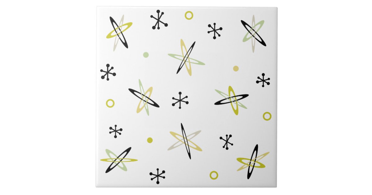 Atomic Era Space Age Ceramic Tile | Zazzle