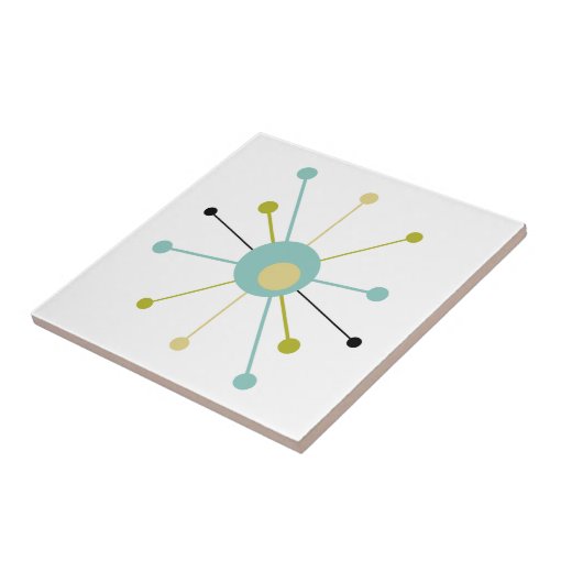 Atomic Era Starburst Mid Century Modern Ceramic Tile | Zazzle
