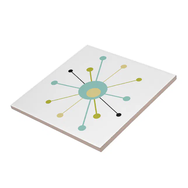 Atomic Era Starburst Mid Century Modern Ceramic Tile | Zazzle
