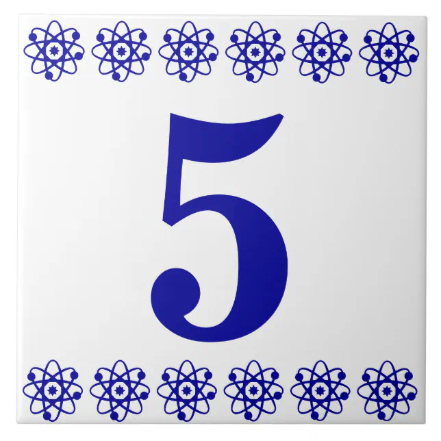 Atomic House Number Tile | Zazzle