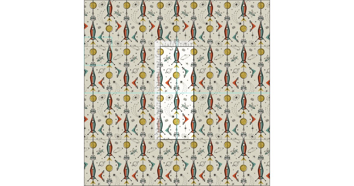 Atomic Kitty Rockets ©studioxtine Fabric | Zazzle