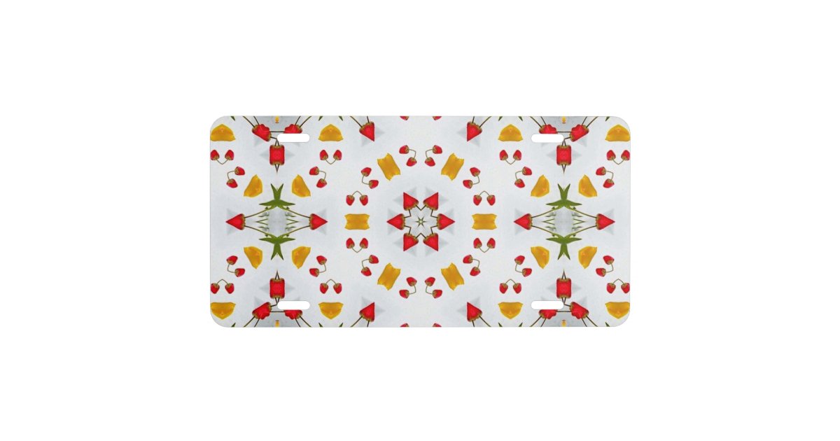 Atomic Mid Century Flower Vintage License Plate | Zazzle