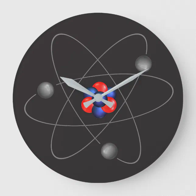 Atomic Mid-Century Modern Retro Nuclear Large Clock | Zazzle
