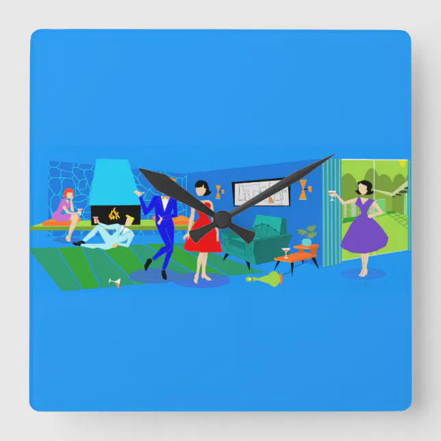 Atomic Palm Springs Cocktail Party Clock | Zazzle