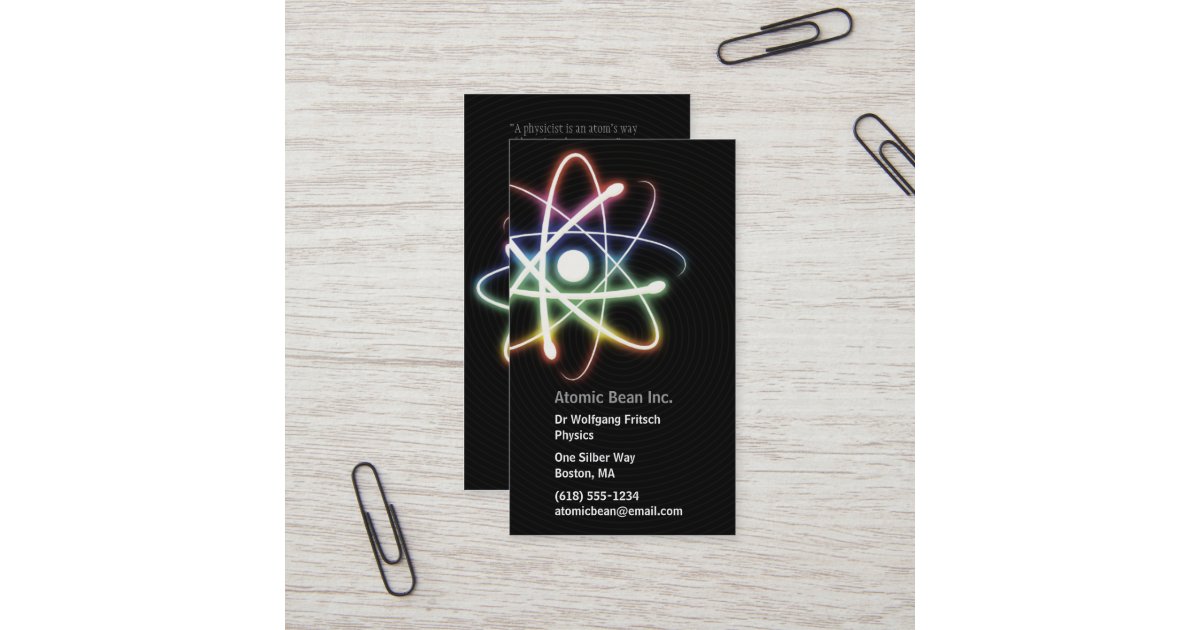 Atomic Power | Scientist Business Card | Zazzle