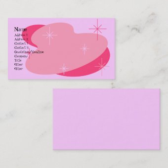 Atomic Retro Pink Business Card | Zazzle