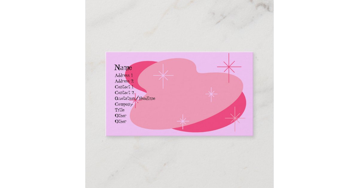 Atomic Retro Pink Business Card | Zazzle