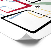 Atomic Squares Stars and Boomerang Mid Century Poster | Zazzle