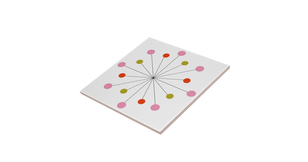 Atomic Starburst Retro Ceramic Tile | Zazzle