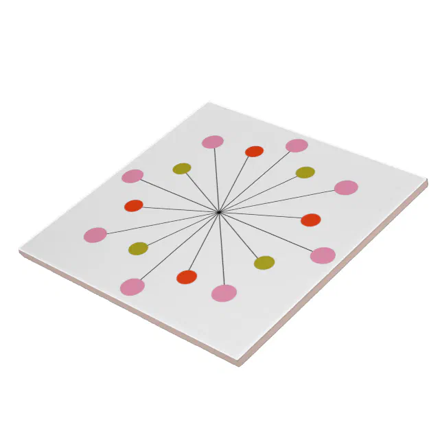 Atomic Starburst Retro Ceramic Tile | Zazzle
