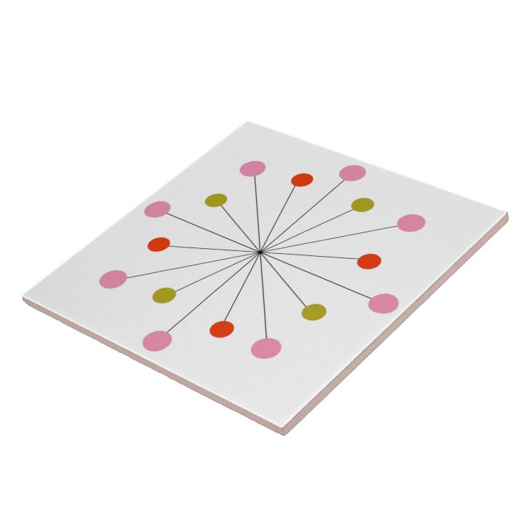 Atomic Starburst Retro Ceramic Tile | Zazzle