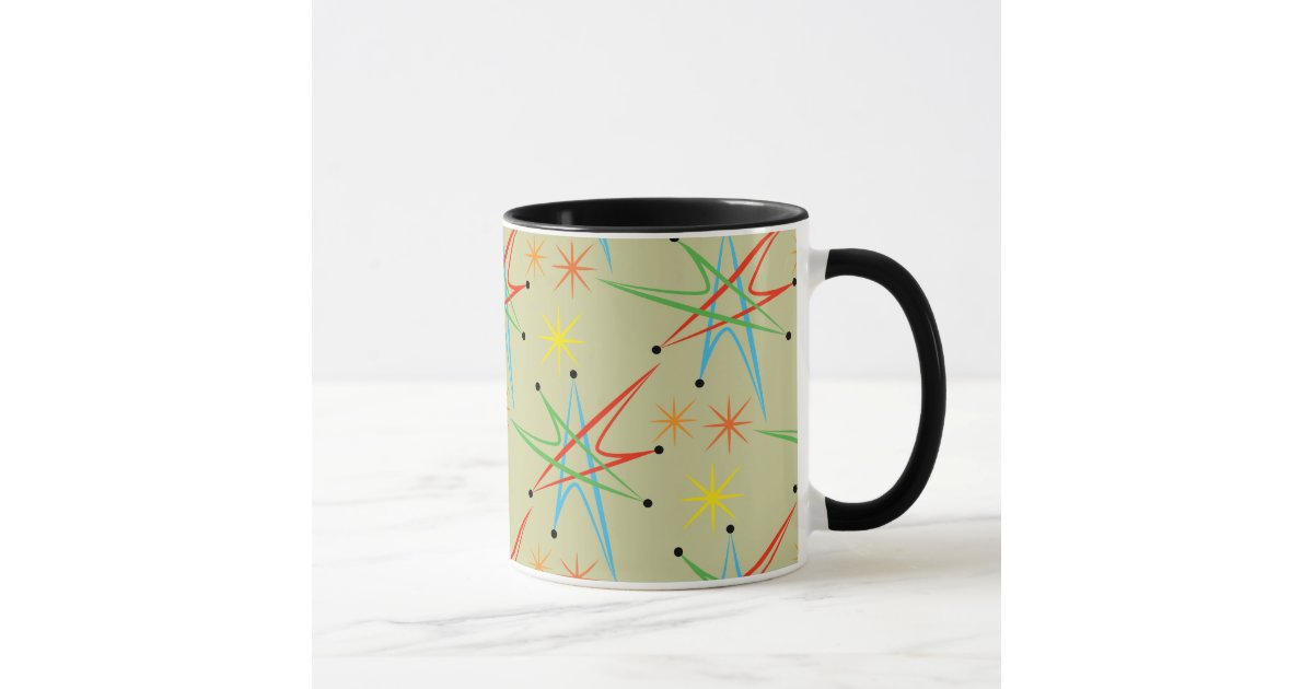 Atomic Starburst Retro Multicolored Pattern Mug | Zazzle