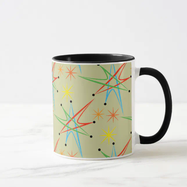 Atomic Starburst Retro Multicolored Pattern Mug | Zazzle