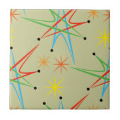 Atomic Starburst Retro Multicolored Pattern Tile | Zazzle