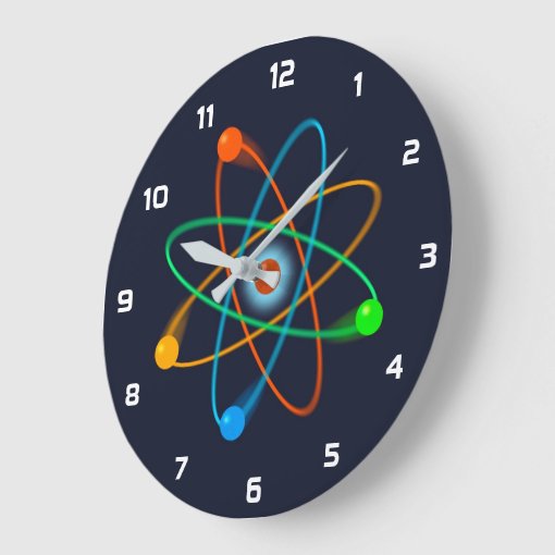 Atomic Structure Science Large Clock | Zazzle