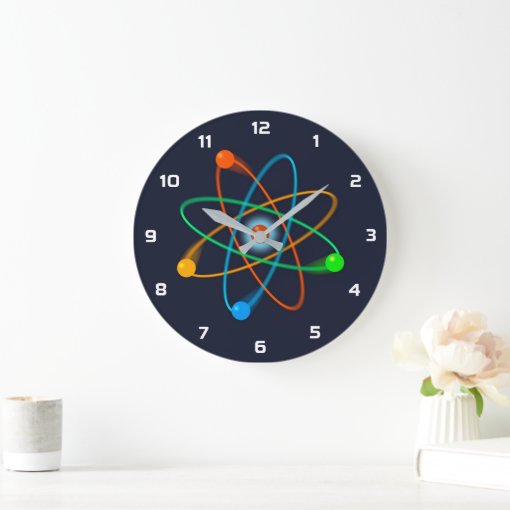 Atomic Structure Science Large Clock | Zazzle