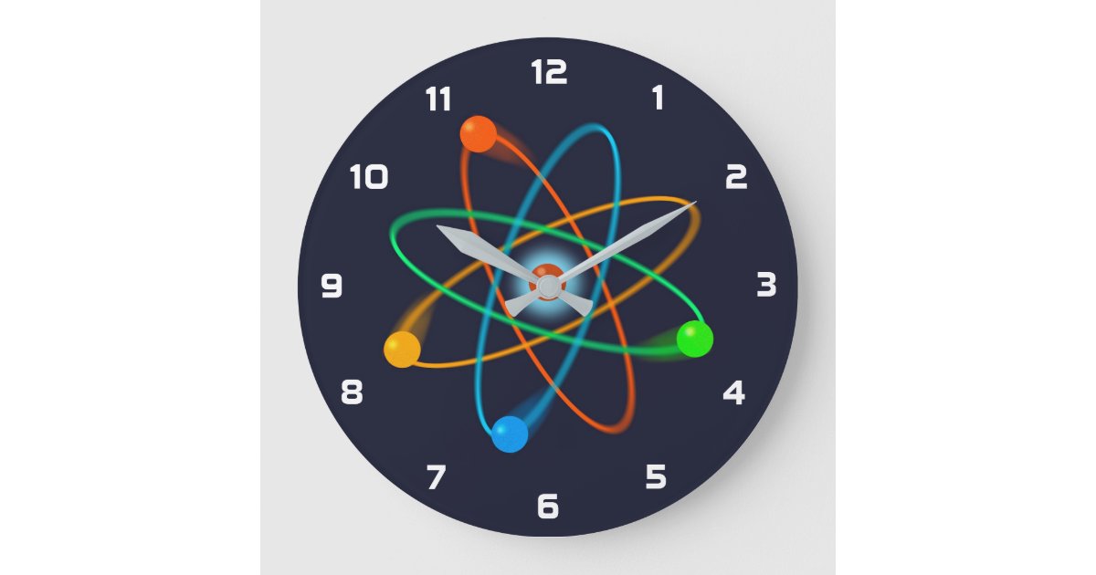 Atomic Structure Science Large Clock | Zazzle
