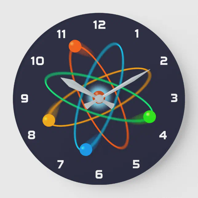 Atomic Structure Science Large Clock | Zazzle