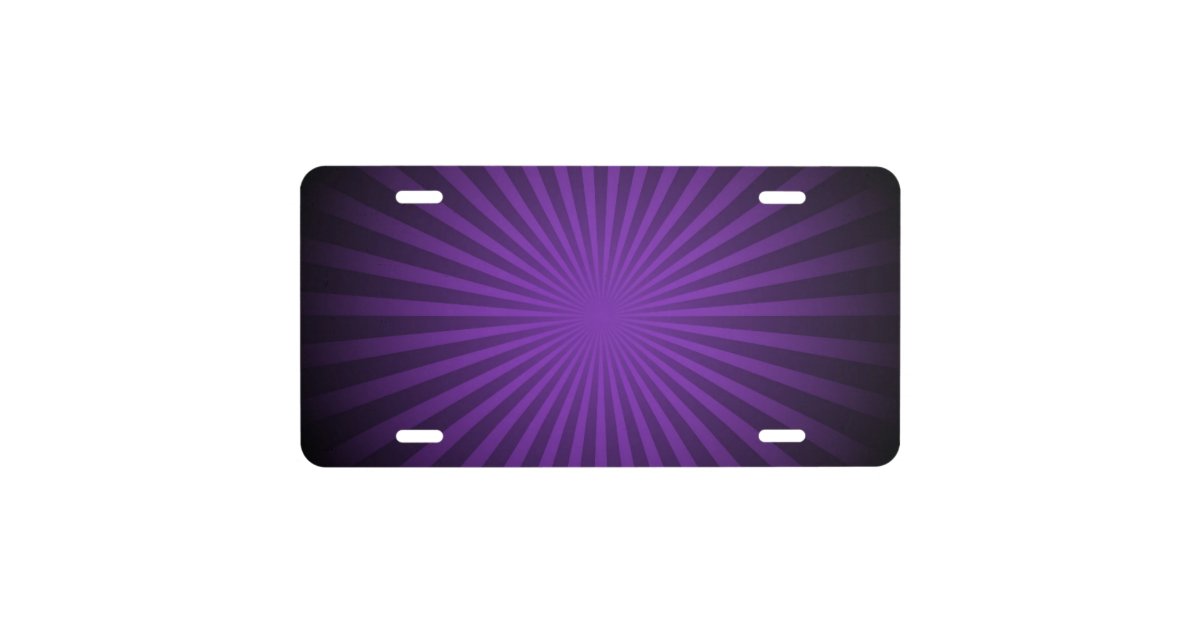 Atomic Sunburst - Purple License Plate | Zazzle
