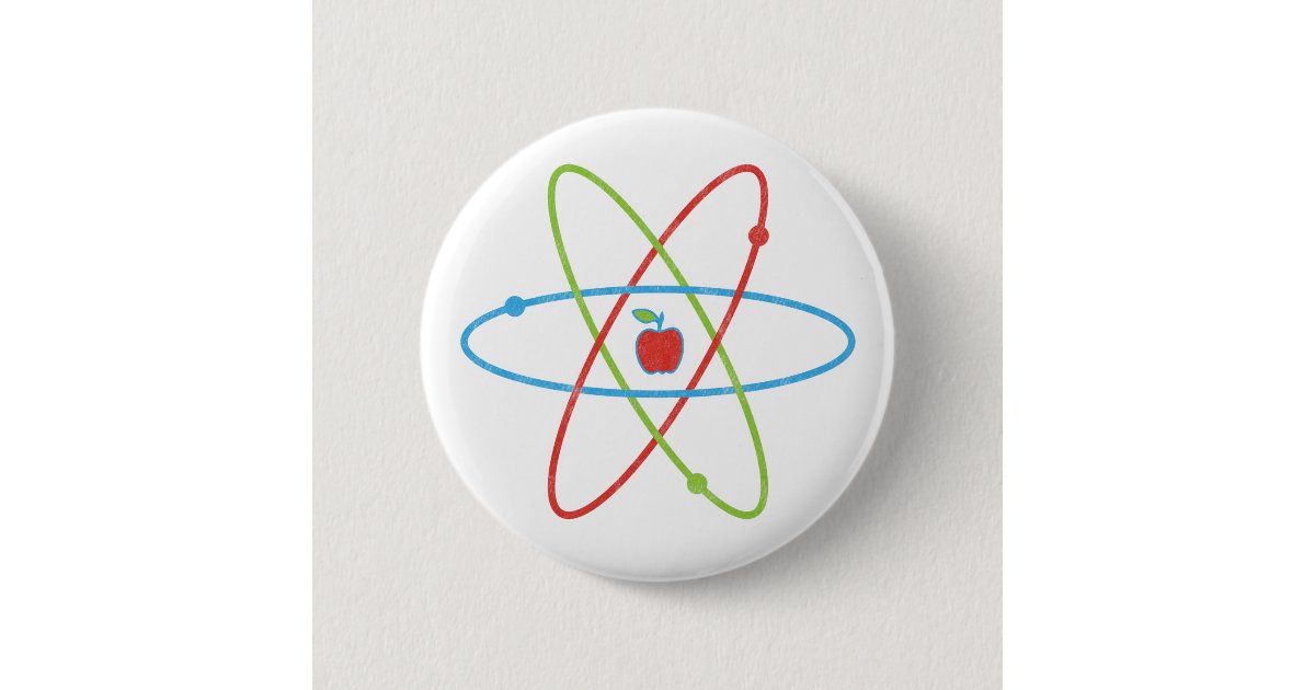 Atoms Apple Button | Zazzle