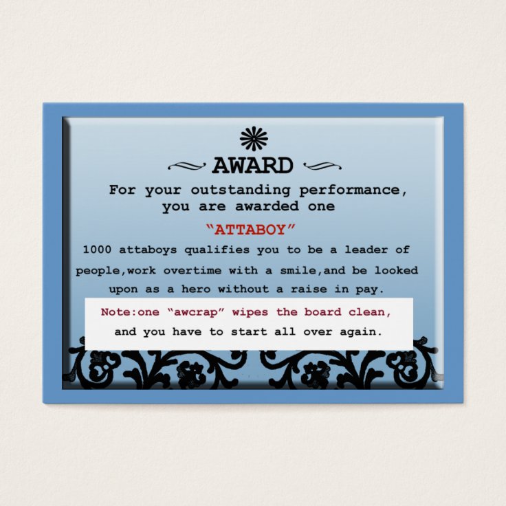 attaboy certificate | Zazzle