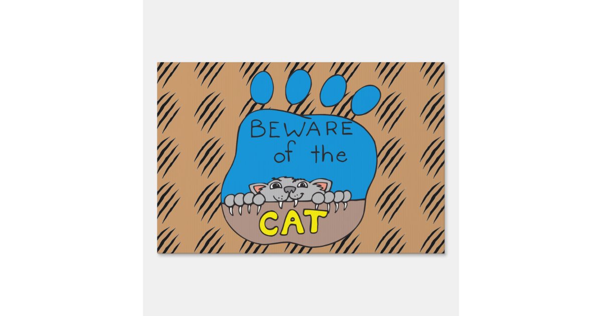 Attack Cat Yard Sign | Zazzle