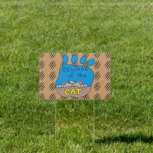 Attack Cat Yard Sign | Zazzle